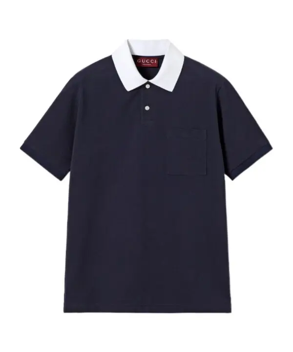 Gucci Stretch Piquet Polo Shirt - Blue