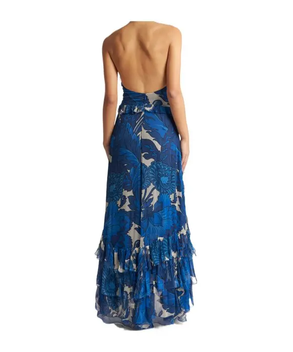Etro Floral-printed Maxi Dress With Detachable Cape
