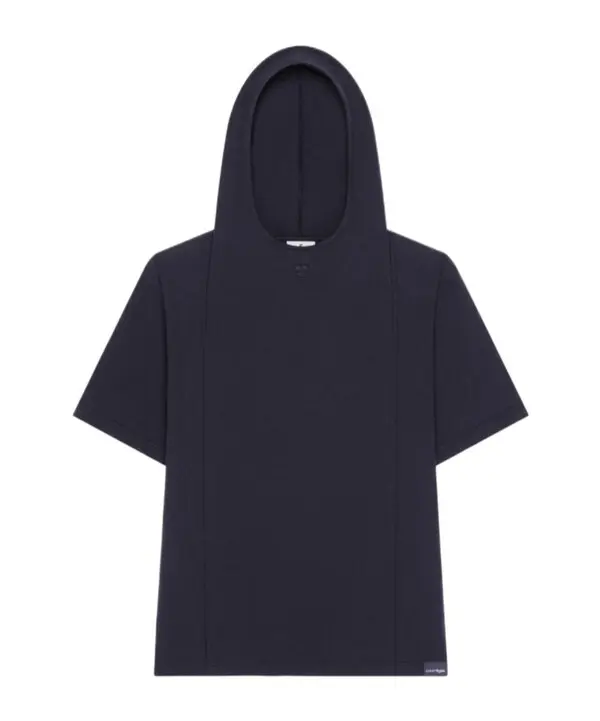 COURREGES Courrges Logo Embroidered Hooded T-shirt - Black