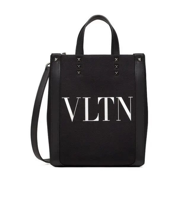 Valentino Garavani Logo Printed Tote Bag - Black