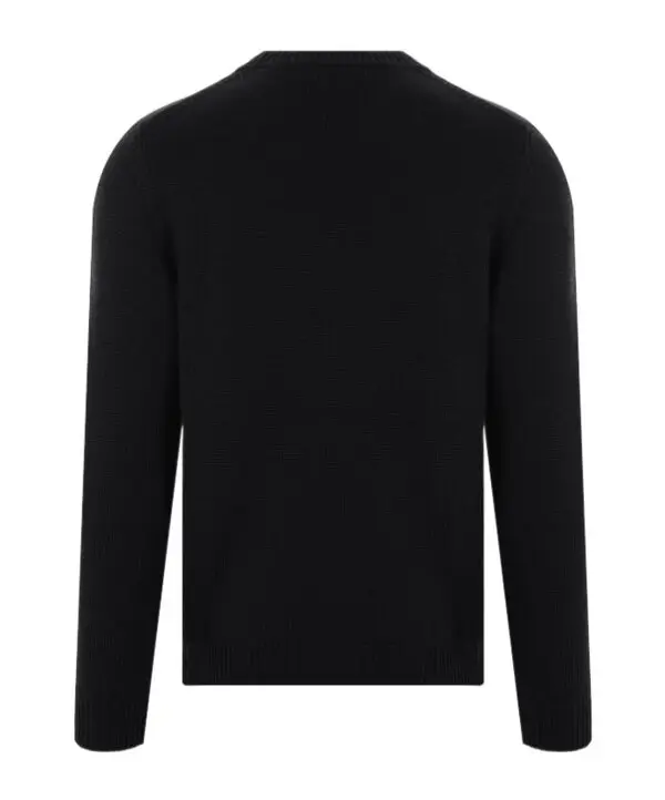 ROBERTO COLLINA Crew Neck Merino Wool Sweater - Black