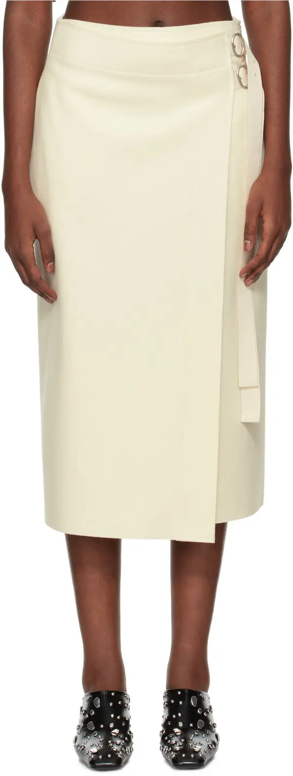 JIL SANDER Wrap-designed A-line Midi Skirt