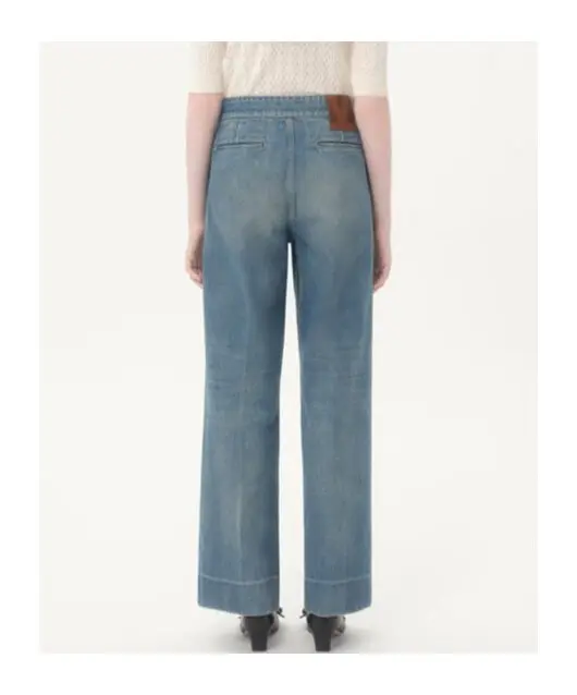 Valentino Garavani V Gold Embellished Denim Trousers - Blue