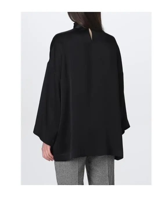 Saint Laurent High Neck Wide-sleeved Blouse