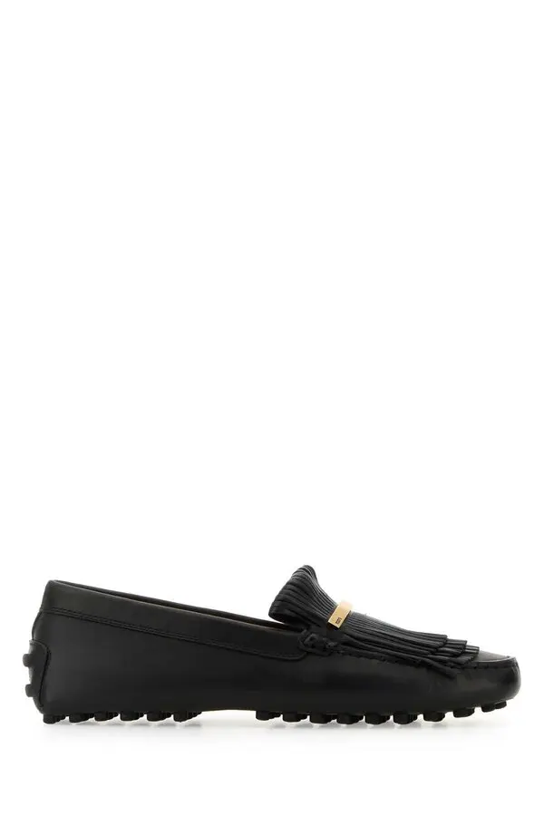 TOD'S Logo Plaque Fringed Loafers