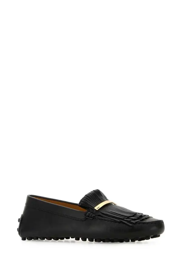 TOD'S Logo Plaque Fringed Loafers