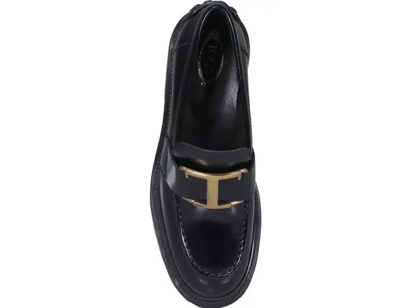 TOD'S T-plaque Block Heel Loafers