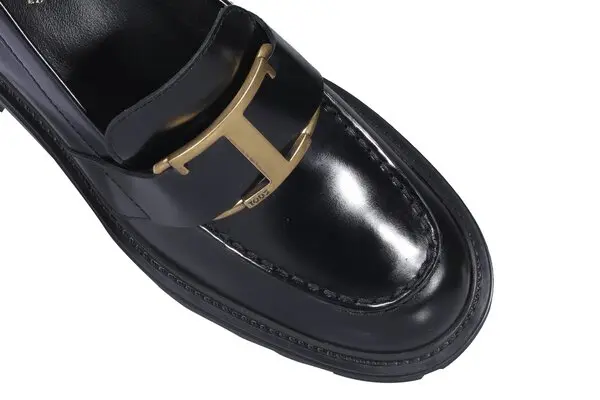 TOD'S T-plaque Block Heel Loafers