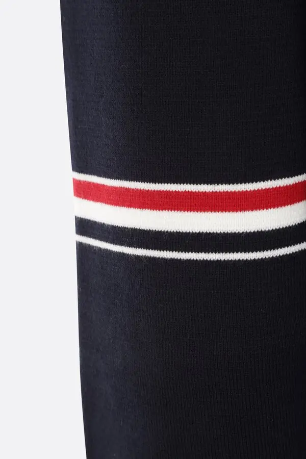 Thom Browne Stripe Trim Knitted Sweater - Navy Blue