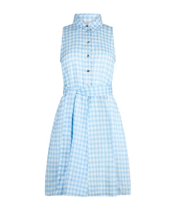 Liu Jo Short Vichy Gingham Check Belted Shirt Dress