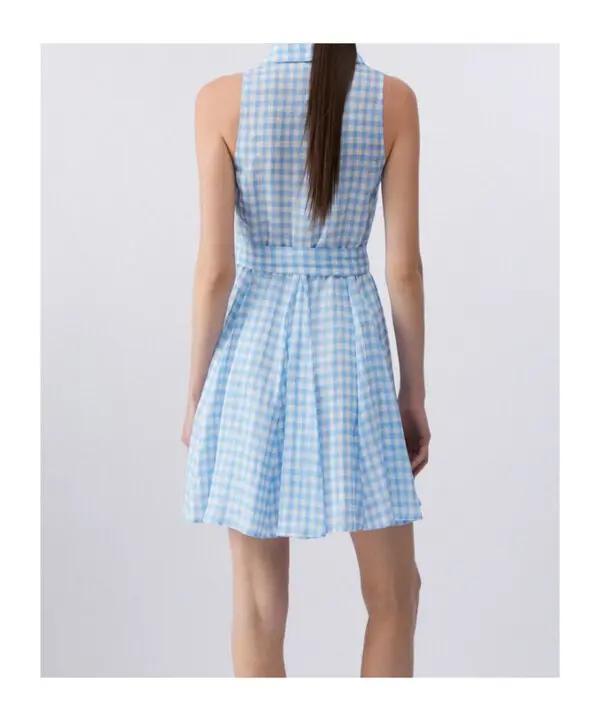 Liu Jo Short Vichy Gingham Check Belted Shirt Dress