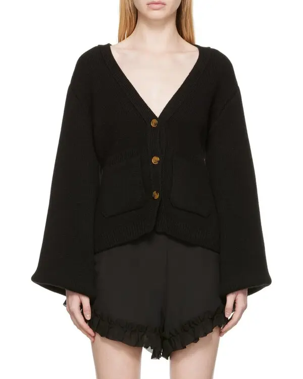 Khaite Scarlet V-neck Cardigan - Black