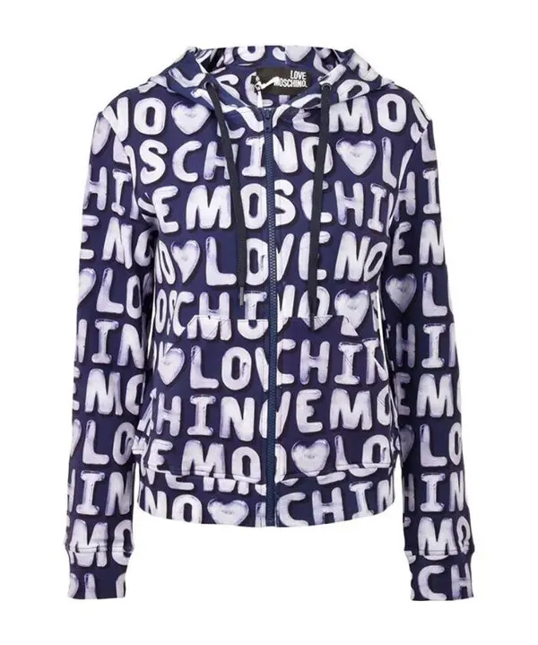 Moschino Printed Zip-up Hoodie