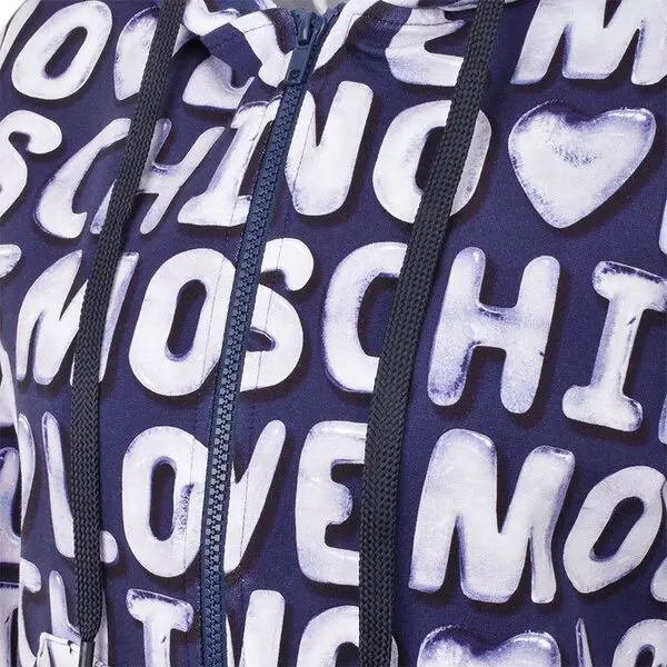 Moschino Printed Zip-up Hoodie