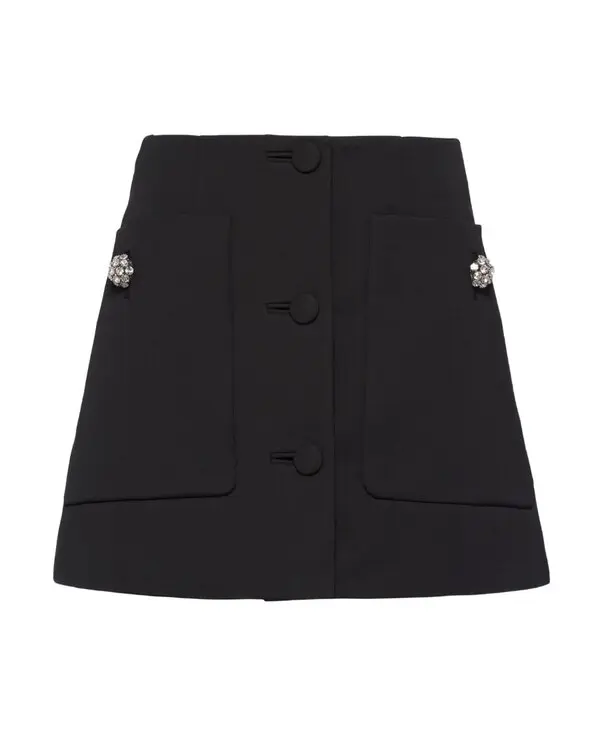 Prada Embellished Straight Hem Mini Skirt