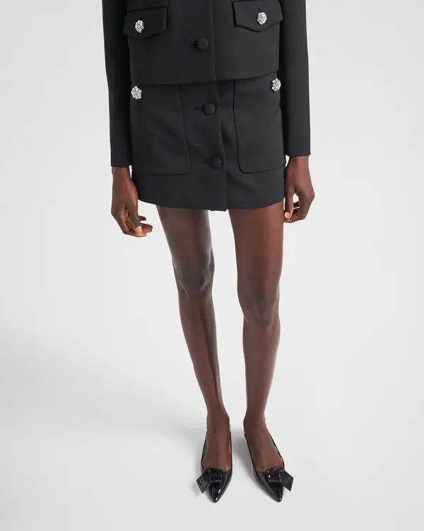 Prada Embellished Straight Hem Mini Skirt