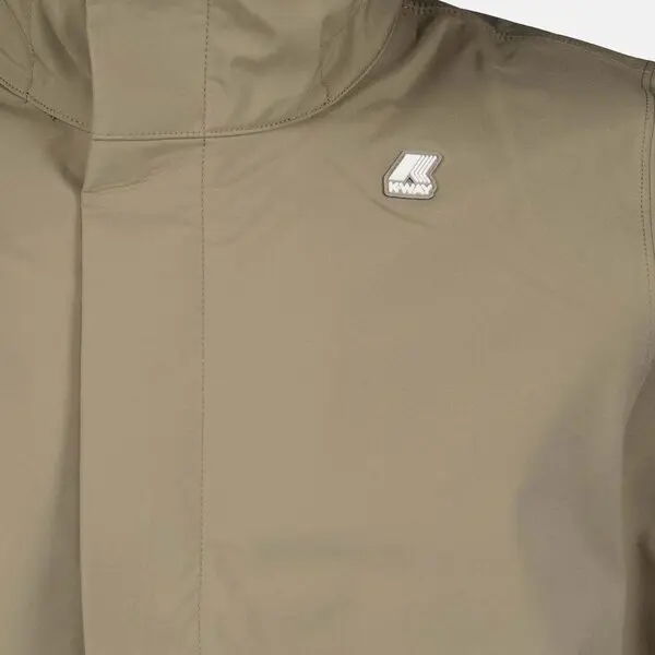 K-WAY Hooded Single-breasted Coat With Logo Patch
