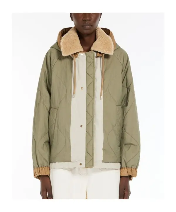 Max Mara Button Detailed Drawstring Coat With Removable Collar - Camel