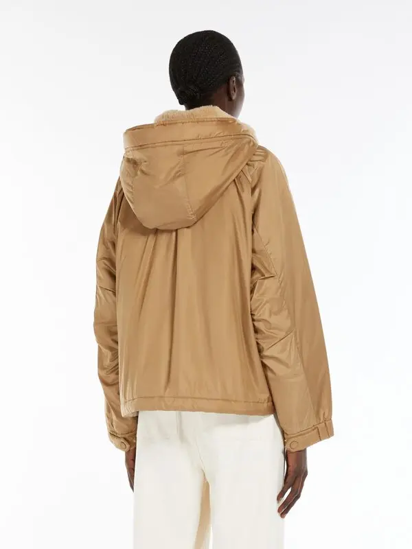 Max Mara Button Detailed Drawstring Coat With Removable Collar - Camel