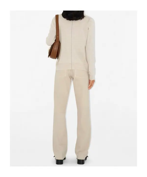 Burberry Logo Embroidered Buttoned Cardigan - Nutmeg