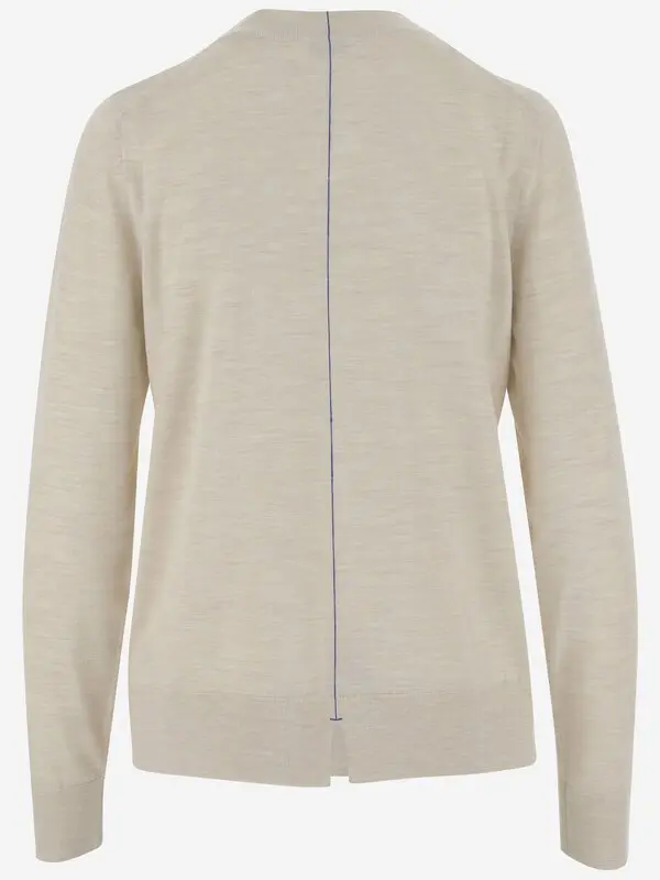 Burberry Logo Embroidered Buttoned Cardigan - Nutmeg