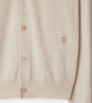 Burberry Logo Embroidered Buttoned Cardigan - Nutmeg