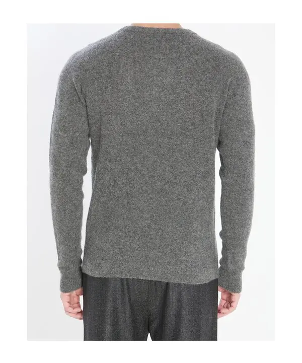 ROBERTO COLLINA Ribbed Crewneck Knitwear - Gray