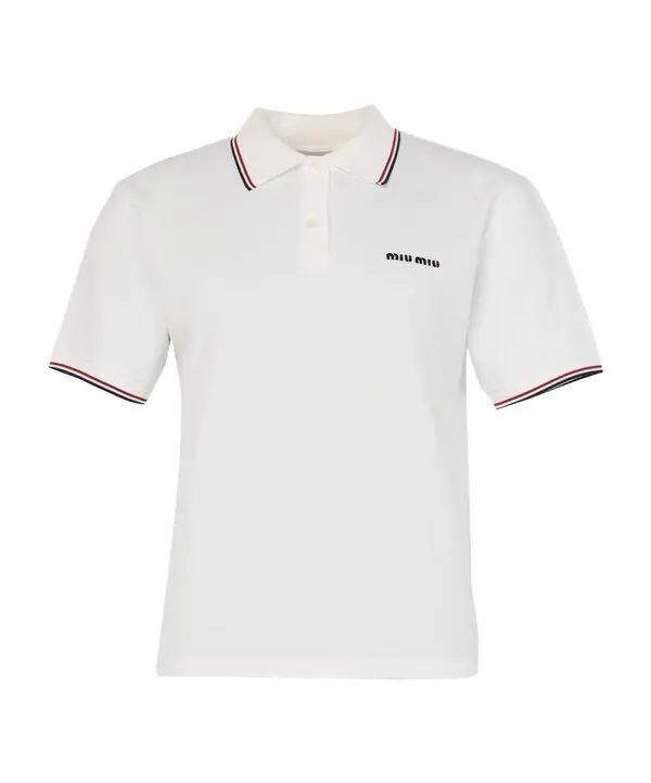 Miu Miu Embroidered Logo Polo Shirt