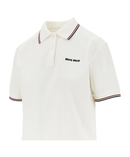 Miu Miu Embroidered Logo Polo Shirt