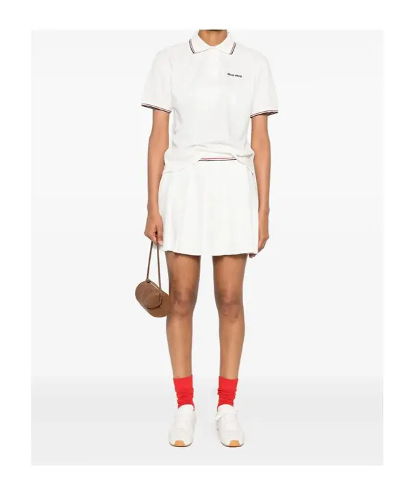 Miu Miu Embroidered Logo Polo Shirt