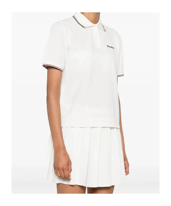 Miu Miu Embroidered Logo Polo Shirt