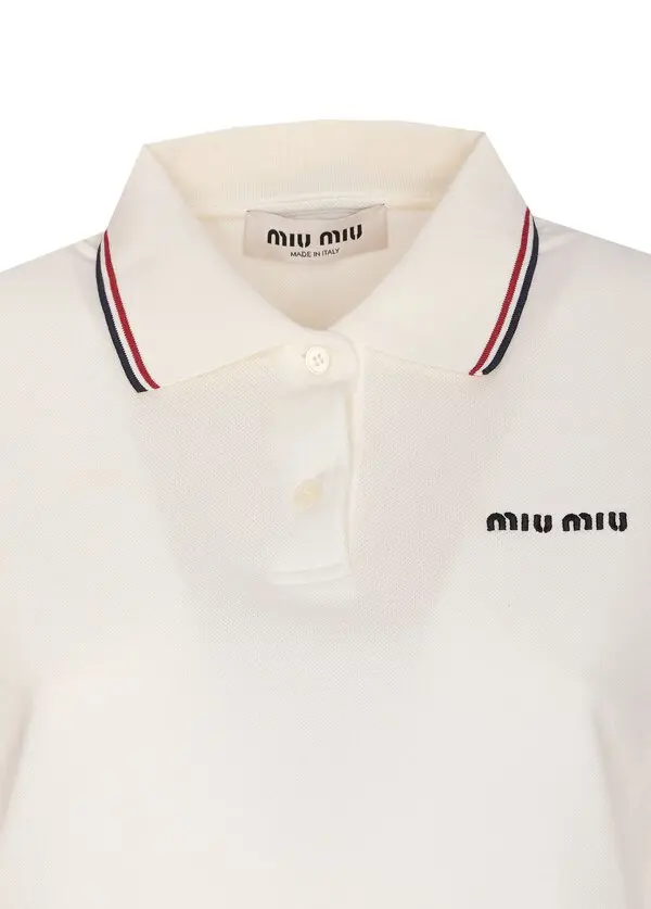 Miu Miu Embroidered Logo Polo Shirt
