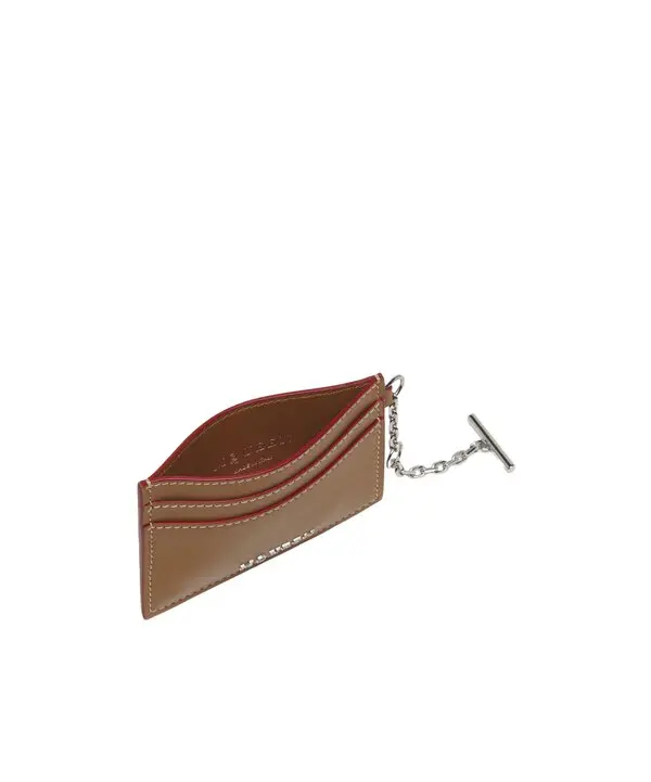 Alexander McQueen Sling Logo Plaque Card Holder - Walnut