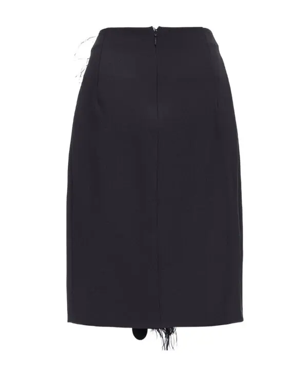 Pinko Sequin And Feather Embellished Pencil Skirt