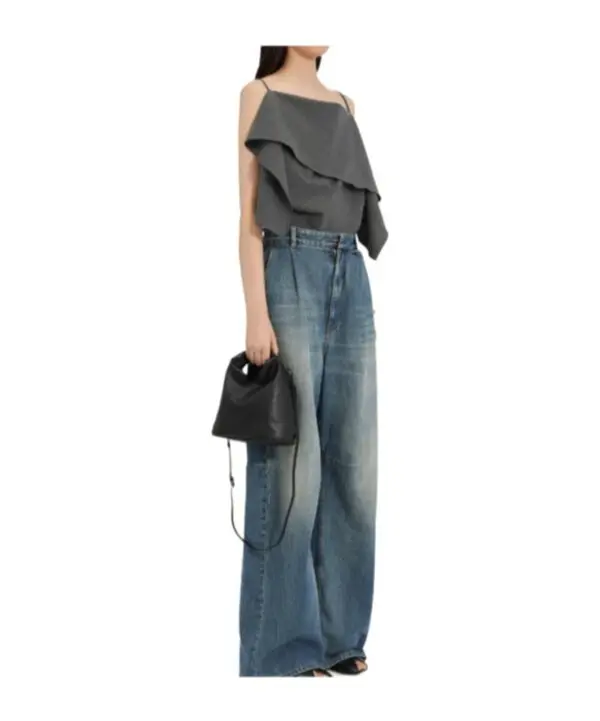 MAISON MARGIELA High Waist Wide Leg Jeans