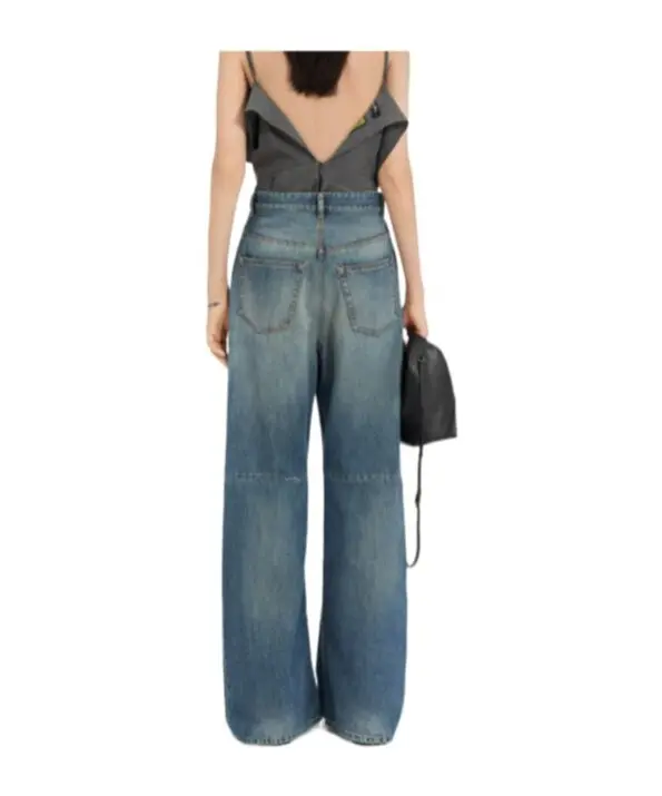 MAISON MARGIELA High Waist Wide Leg Jeans