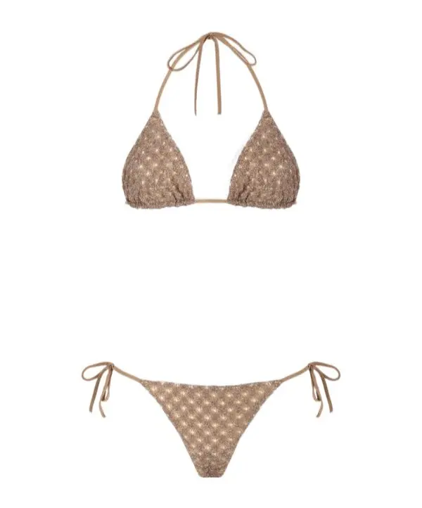 Missoni Raschel Workmanship Triangle Bikini - Brown