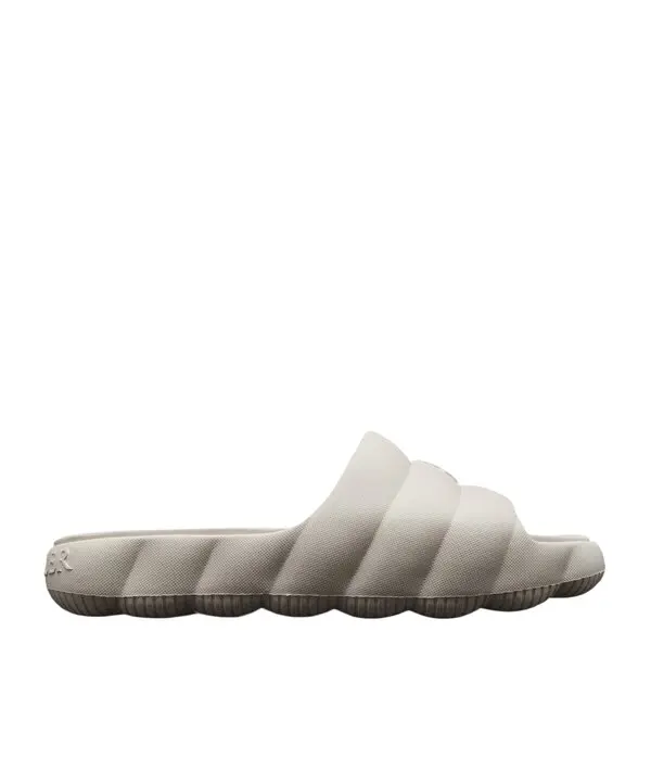 Moncler Quilted Logo Embossed Slides - White