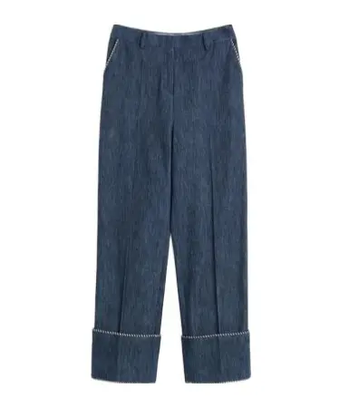Valentino Garavani Wide Leg Jeans With Turn-up Hem