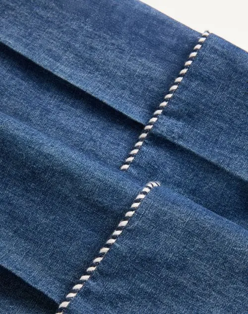 Valentino Garavani Wide Leg Jeans With Turn-up Hem