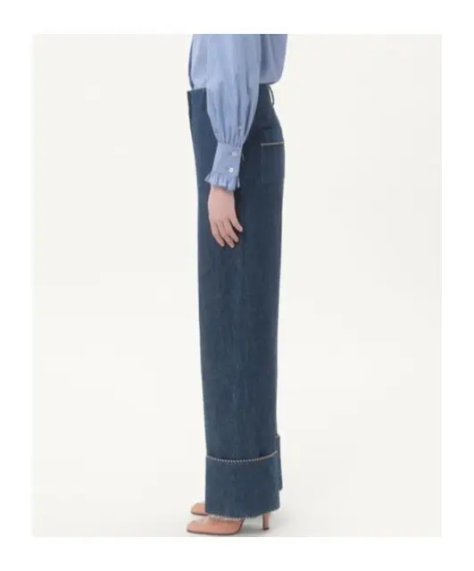 Valentino Garavani Wide Leg Jeans With Turn-up Hem