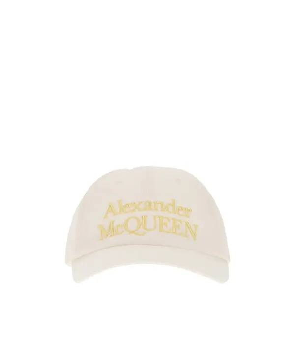Alexander McQueen Baseball Cap With Embroidered Logo - White