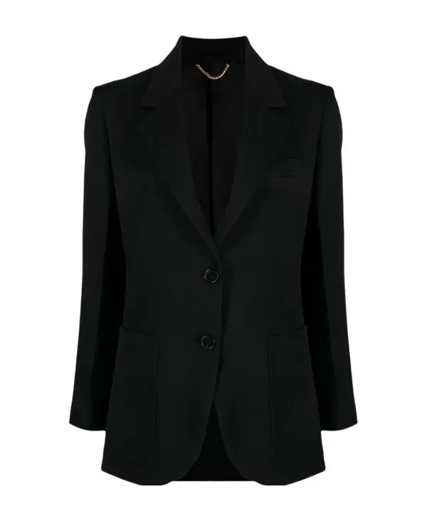 Victoria Beckham Straight Hem Gabardine Blazer - Black