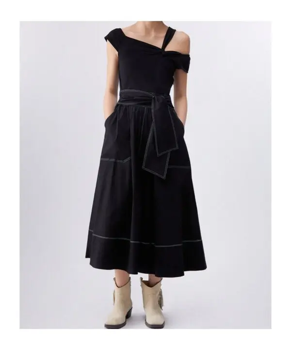 Liu Jo Belted Cut-out Midi Dress