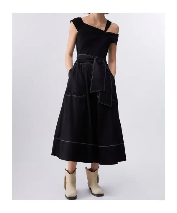 Liu Jo Belted Cut-out Midi Dress