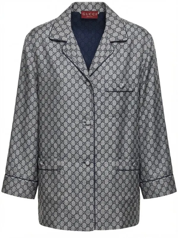 Gucci Monogrammed Long Sleeve Shirt - Gray