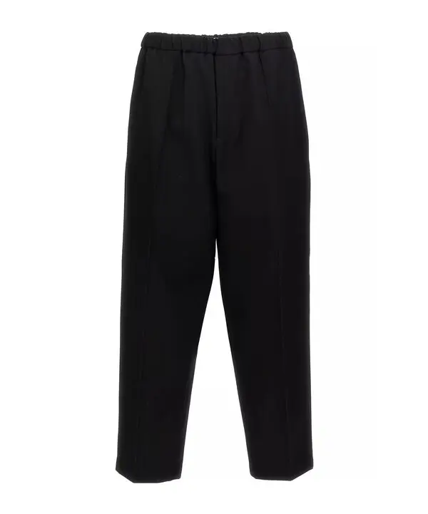 JIL SANDER Elastic-waist Wool Trousers - Black