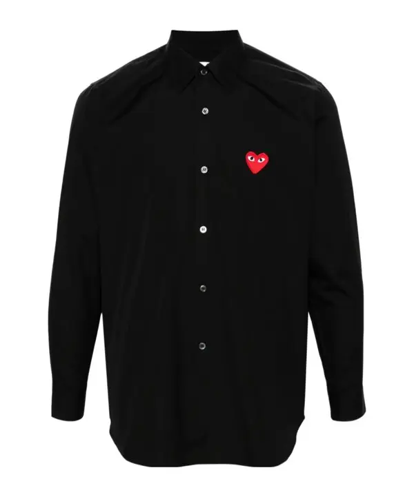 Play Comme Des Garcon Heart-patch Poplin Shirt