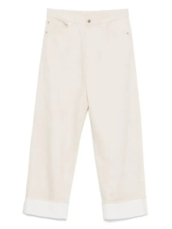Bottega Veneta Wide-leg Jeans With Turned-up Hem - White