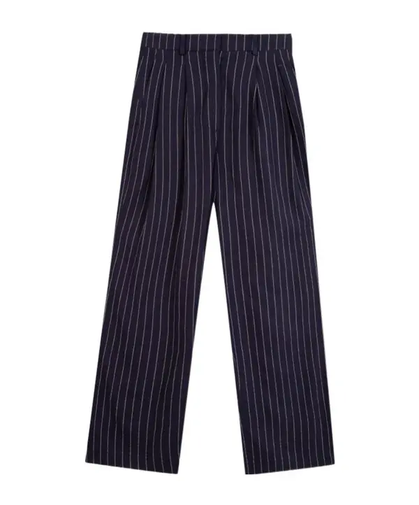 Maison Labiche Striped Pleated Wide-leg Trousers